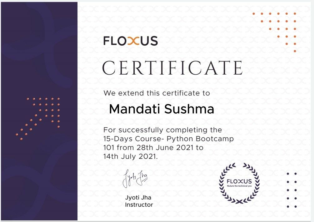 MANDATI SUSHMA on LinkedIn: #python #programming #learning MANDATI SUSHMA on LinkedIn: #python #programming #learning