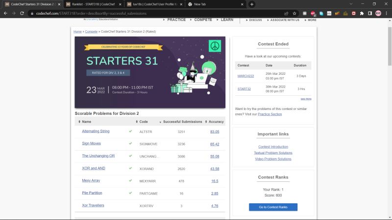Aayush Singh Naruka on LinkedIn: #codechef #coding # ... Aayush Singh Naruka on LinkedIn: #codechef #coding # ...