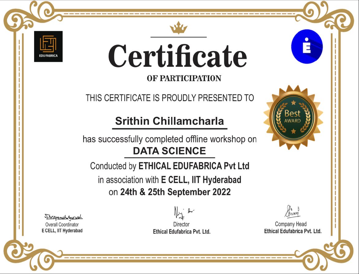 Srithin chillamcharla on LinkedIn: #connections #datascience #iith Srithin chillamcharla on LinkedIn: #connections #datascience #iith