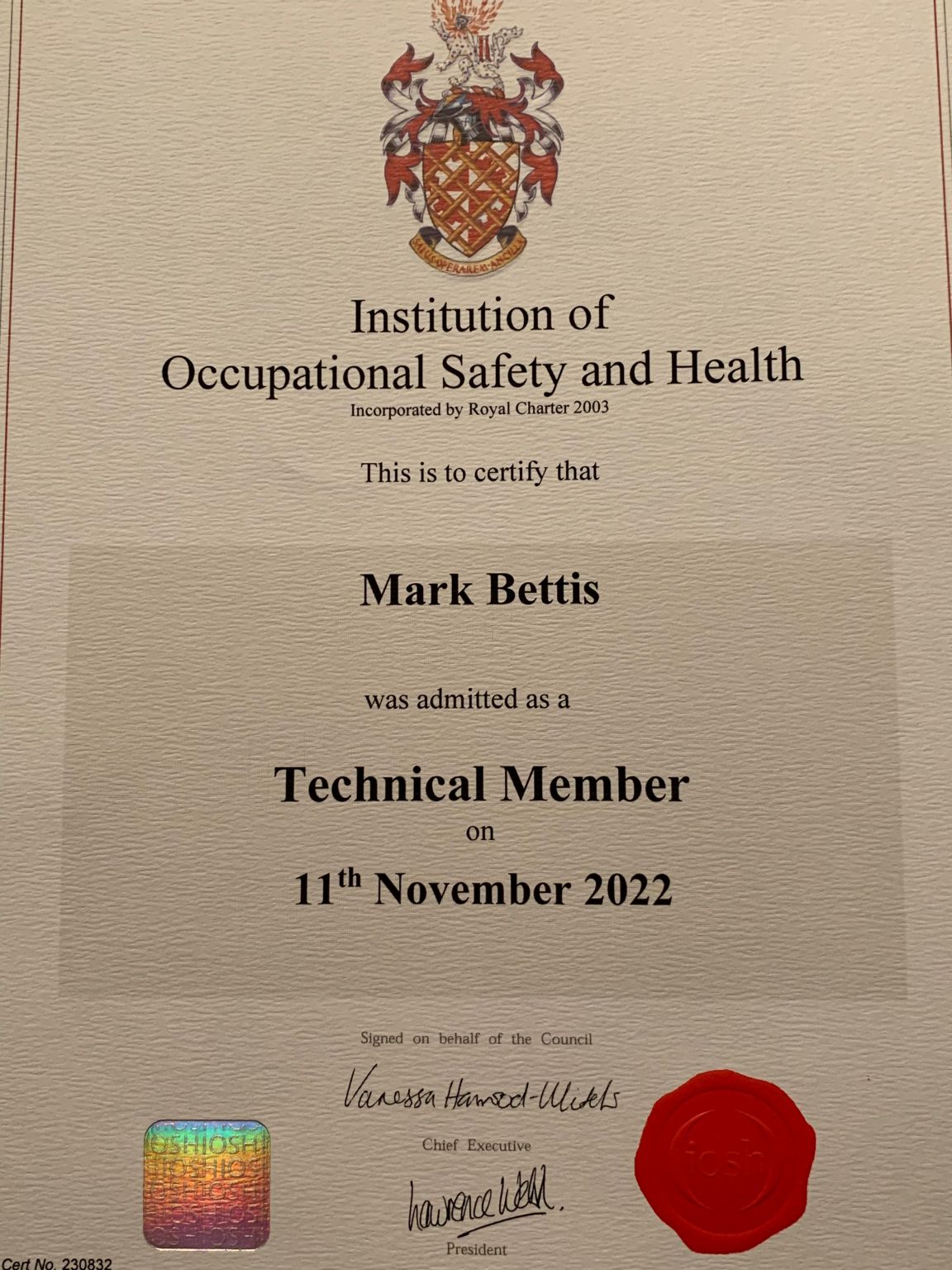 Mark Bettis Tech IOSH on LinkedIn: #iosh Mark Bettis Tech IOSH on LinkedIn: #iosh