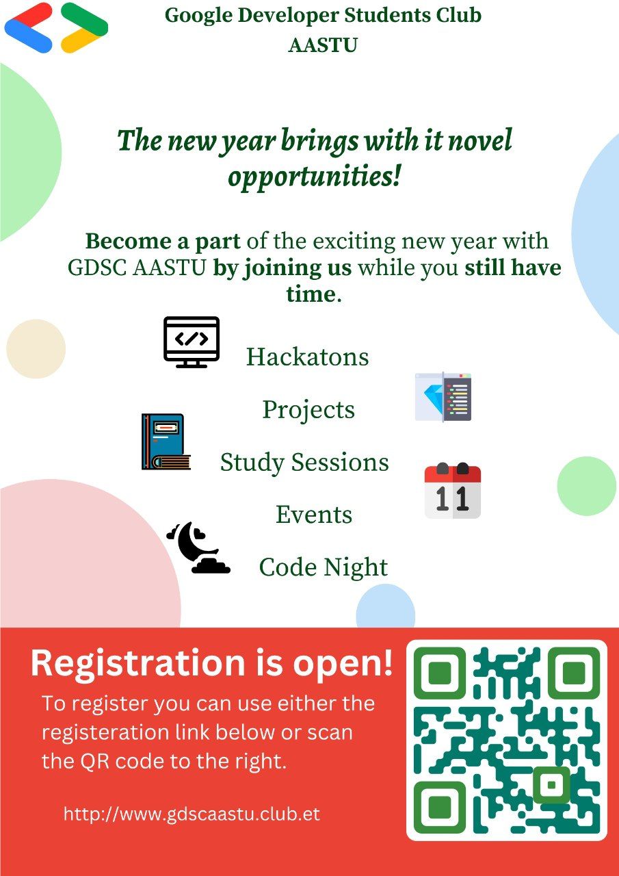 Jima Dube on LinkedIn: #gdsc #aastu #opportunity #registernow Jima Dube on LinkedIn: #gdsc #aastu #opportunity #registernow