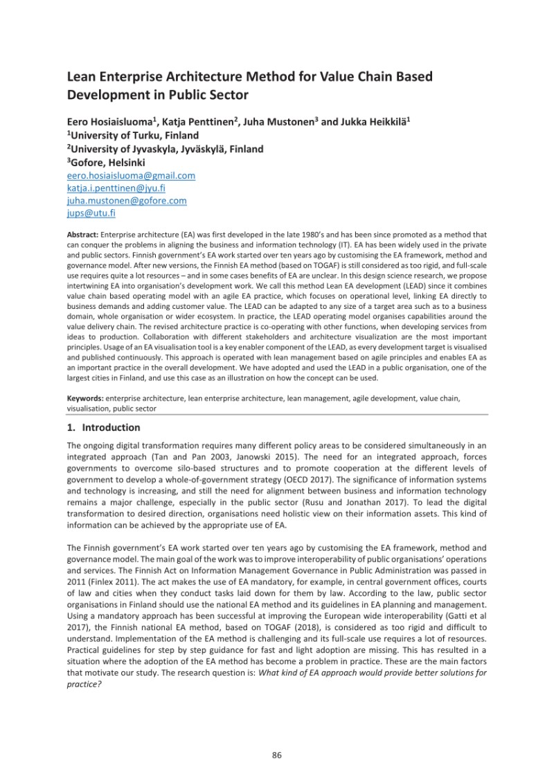 Eero Hosiaisluoma on LinkedIn: (PDF) Lean Enterprise Architecture ... Eero Hosiaisluoma on LinkedIn: (PDF) Lean Enterprise Architecture ...