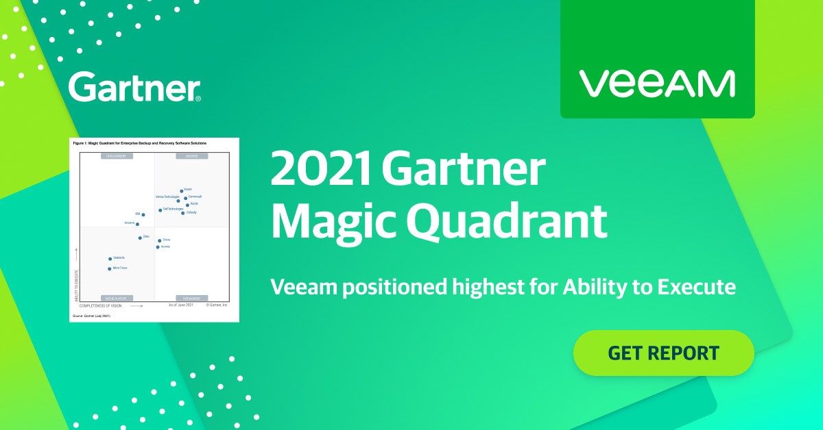 Veeam Software on LinkedIn: 2021 Gartner Magic Quadrant - Veeam named a ... Veeam Software on LinkedIn: 2021 Gartner Magic Quadrant - Veeam named a ...