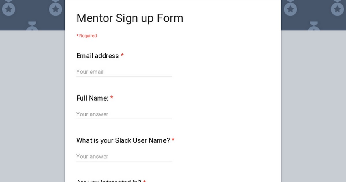 Tom Cal on LinkedIn: Mentor Sign up Form Tom Cal on LinkedIn: Mentor Sign up Form
