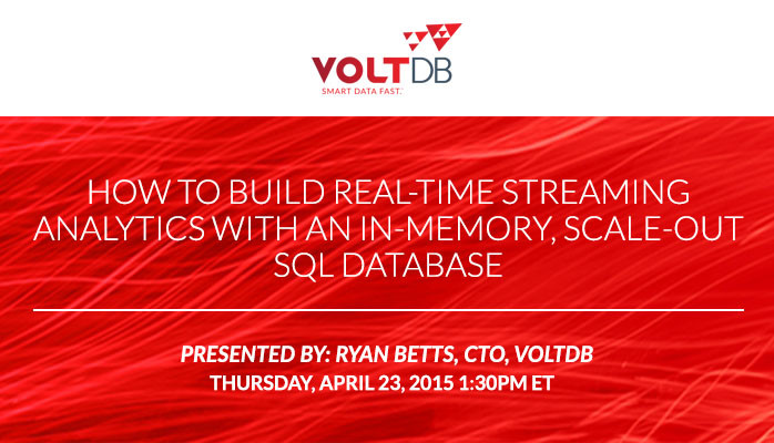 How to Build Real-Time Streaming Analytics with an In-memory, Scale-out ... How to Build Real-Time Streaming Analytics with an In-memory, Scale-out ...