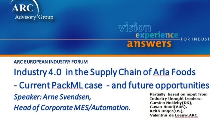 I4.0, PackML @ European ARC forum, 2.March. I4.0, PackML @ European ARC forum, 2.March.