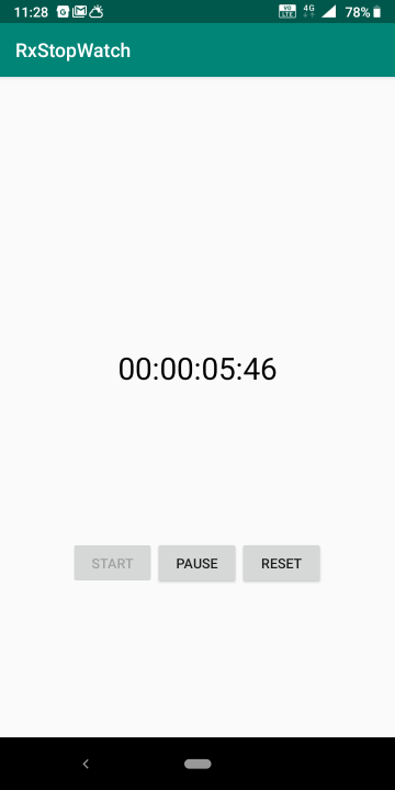 StopWatch using RxKotlin and RxBinding StopWatch using RxKotlin and RxBinding