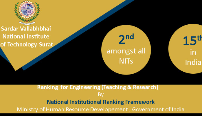 SVNIT secures 2nd rank among all NITs and 15th rank among all ... SVNIT secures 2nd rank among all NITs and 15th rank among all ...