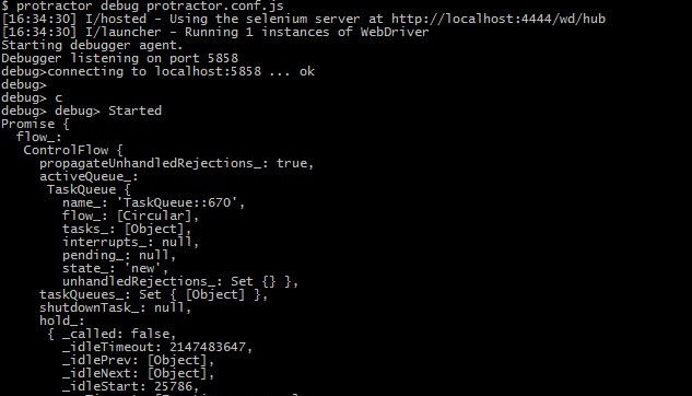 Debugging with protractor Debugging with protractor