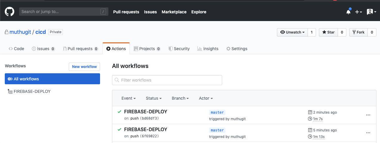 Steps to auto Firebase deployment using GITHUB Actions (CI/CD) Steps to auto Firebase deployment using GITHUB Actions (CI/CD)