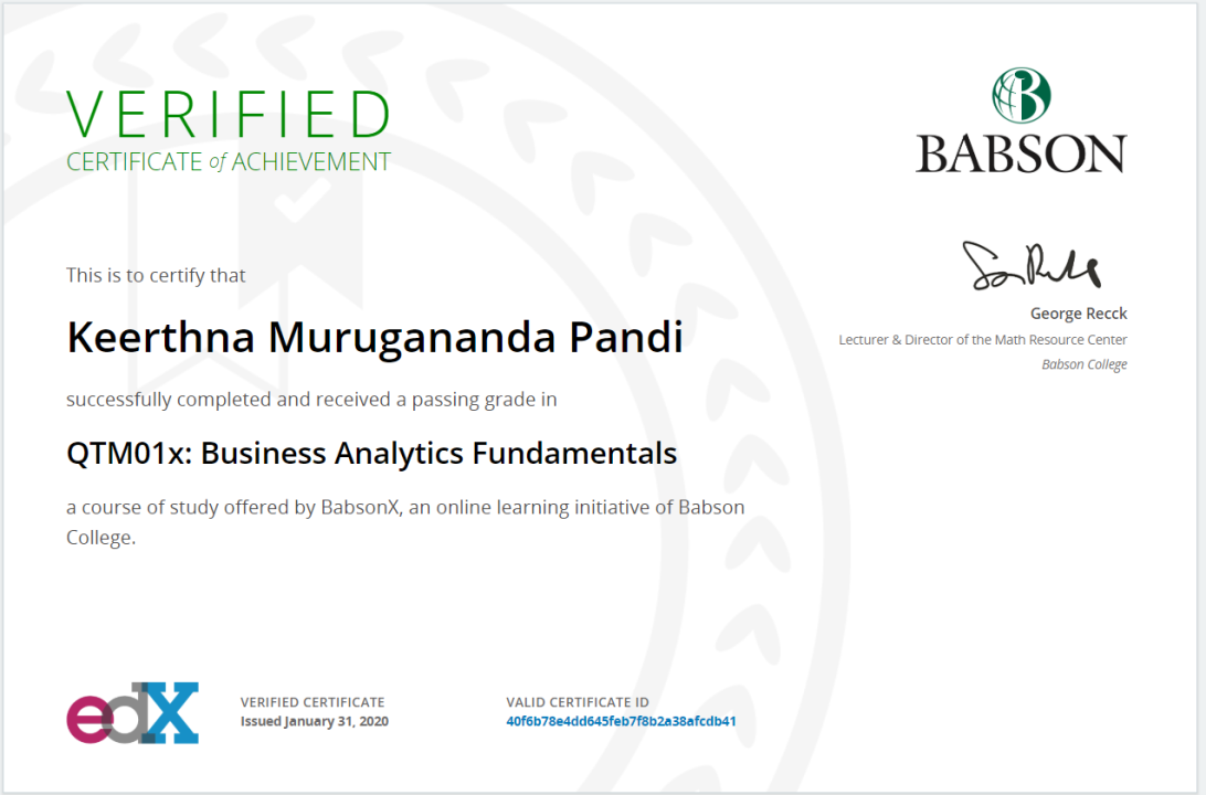 Business Analytics Fundamentals Business Analytics Fundamentals