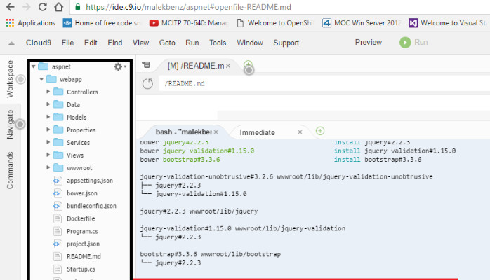 How to create Asp.net core website on cloud9 How to create Asp.net core website on cloud9