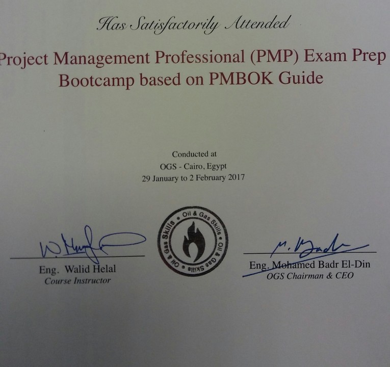 PMP exam preparation course in OGS PMP exam preparation course in OGS
