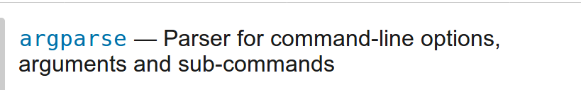 Command-line argument parser using python Command-line argument parser using python