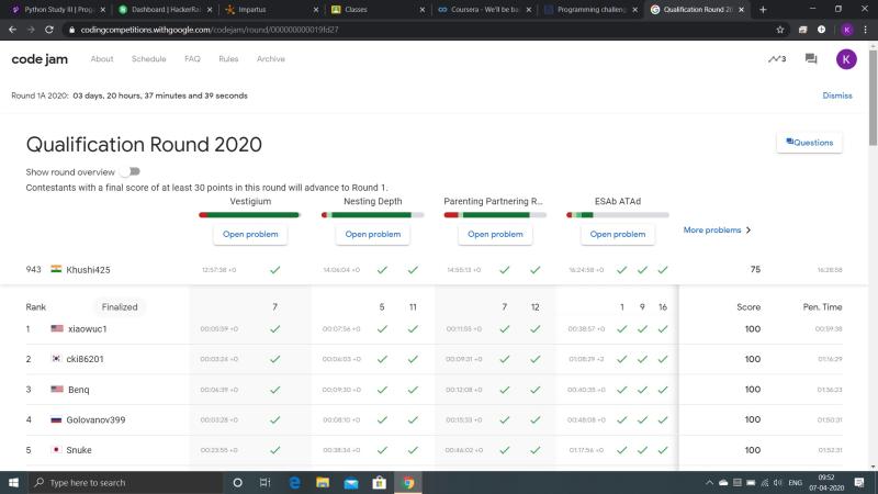 Khushi Chauhan on LinkedIn: #google #codejam Khushi Chauhan on LinkedIn: #google #codejam