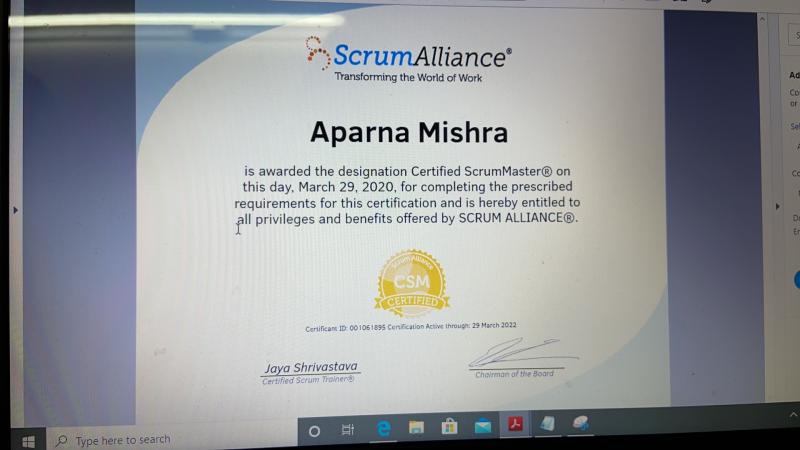 Aparna Mishra on LinkedIn: Certified Scrum Master | 13 comments Aparna Mishra on LinkedIn: Certified Scrum Master | 13 comments