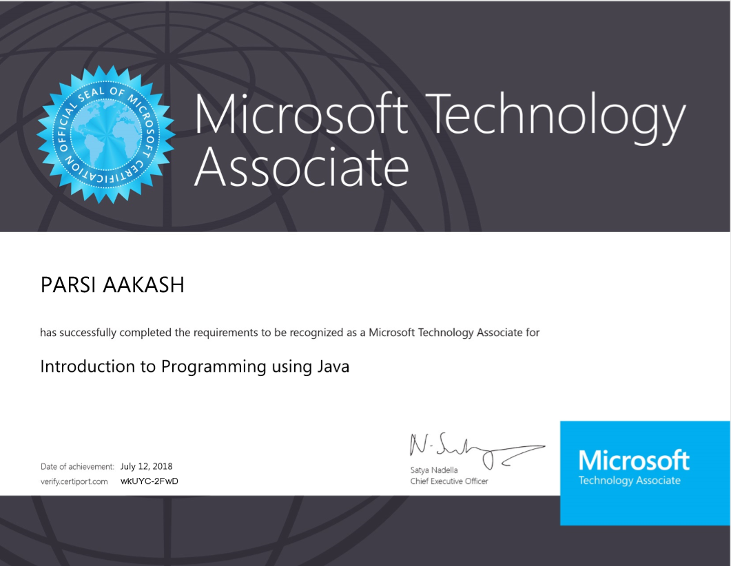 Aakash Parsi on LinkedIn: #programming #java #microsoftcertificate Aakash Parsi on LinkedIn: #programming #java #microsoftcertificate