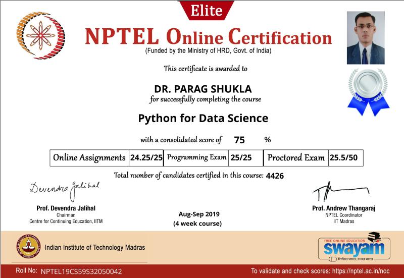 Dr. Parag Shukla on LinkedIn: #nptel #python #datascience | 30 comments Dr. Parag Shukla on LinkedIn: #nptel #python #datascience | 30 comments