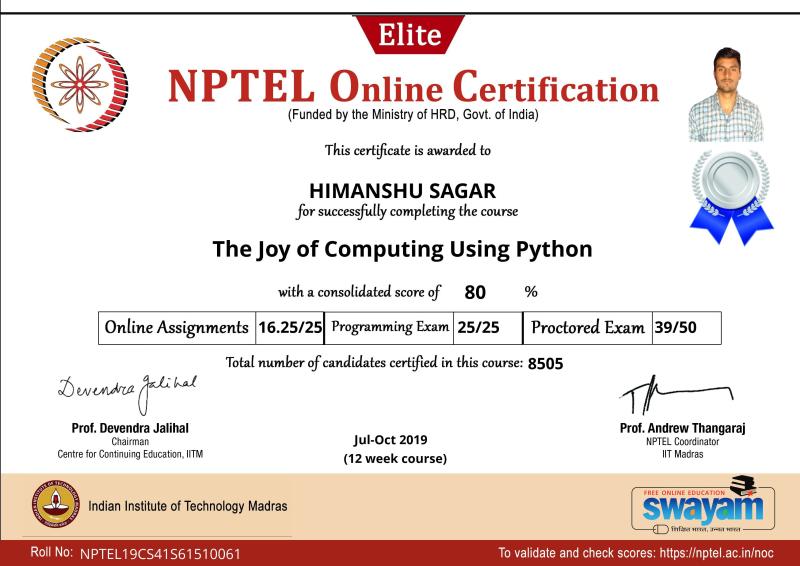 Himanshu sagar on LinkedIn: #pythonprogramming #python #nptel #machine ... Himanshu sagar on LinkedIn: #pythonprogramming #python #nptel #machine ...