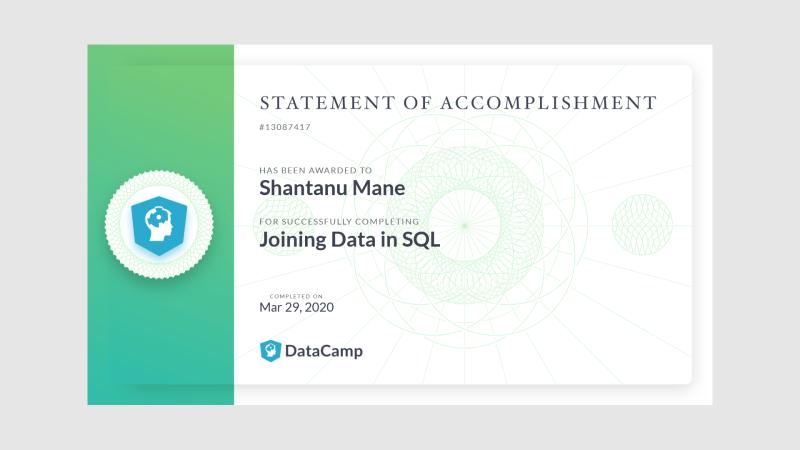 Shantanu Mane on LinkedIn: #completed #datacamp #programming # ... Shantanu Mane on LinkedIn: #completed #datacamp #programming # ...