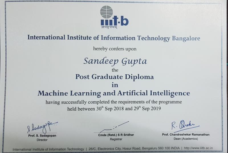 Sandeep Gupta on LinkedIn: #upgrad #iiitb #iiit #ml | 21 comments Sandeep Gupta on LinkedIn: #upgrad #iiitb #iiit #ml | 21 comments