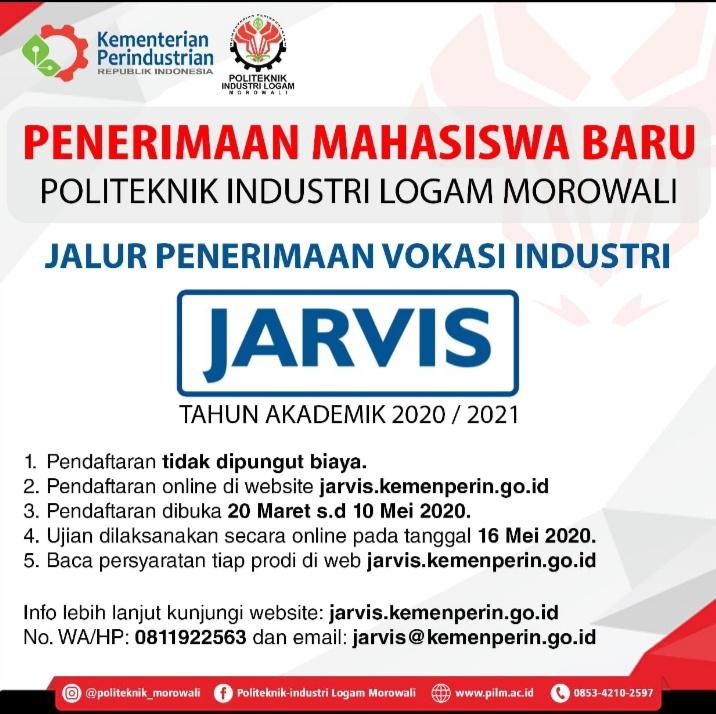 Metal Industry Polytechnic of Morowali on LinkedIn: JARVIS Penerimaan ... Metal Industry Polytechnic of Morowali on LinkedIn: JARVIS Penerimaan ...