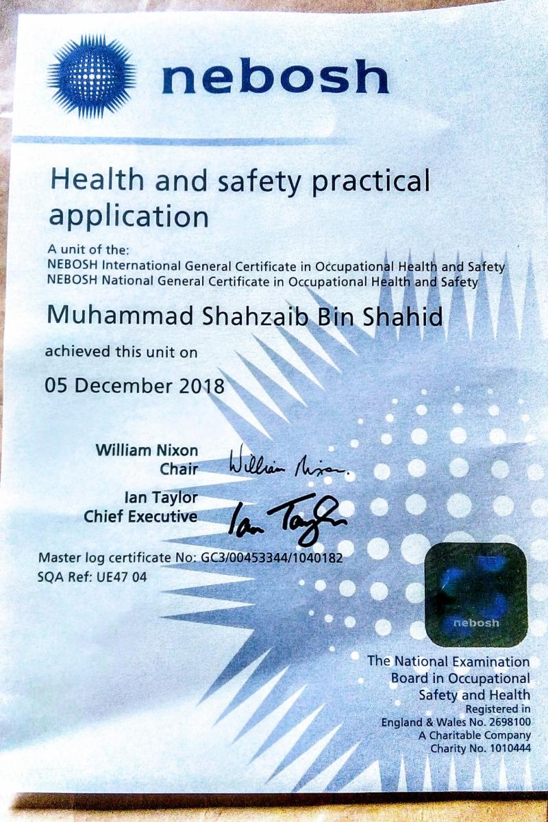 Muhammad Shahzaib Bin Shahid on LinkedIn: #nebosh Muhammad Shahzaib Bin Shahid on LinkedIn: #nebosh