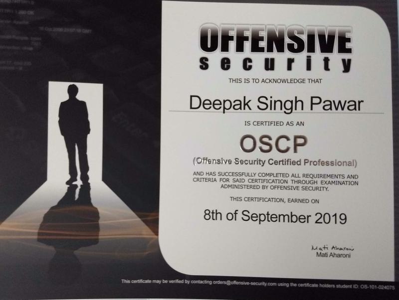 Deepak Singh Pawar on LinkedIn: #oscp #itriedharder | 22 comments Deepak Singh Pawar on LinkedIn: #oscp #itriedharder | 22 comments