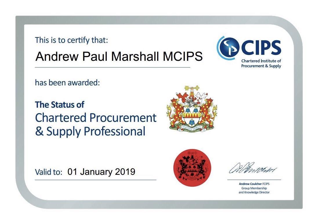 Andrew Marshall BSC (Hons) MCIPS on LinkedIn: Proud to have received my ... Andrew Marshall BSC (Hons) MCIPS on LinkedIn: Proud to have received my ...