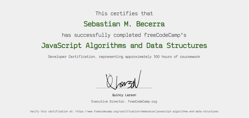 Sebastian Becerra on LinkedIn: #javascript #freecodecamp Sebastian Becerra on LinkedIn: #javascript #freecodecamp