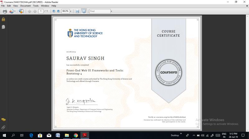 Saurav singh on LinkedIn: #coursera #bootstrap4 #frontenddevelopment Saurav singh on LinkedIn: #coursera #bootstrap4 #frontenddevelopment