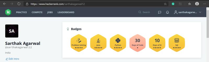 Sarthak Agarwal on LinkedIn: #hackerrank #python #java #sql #10daysofjs ... Sarthak Agarwal on LinkedIn: #hackerrank #python #java #sql #10daysofjs ...