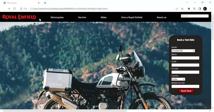 P KARISHMA on LinkedIn: #html #css #project #luminartechnolab #royalenfield P KARISHMA on LinkedIn: #html #css #project #luminartechnolab #royalenfield