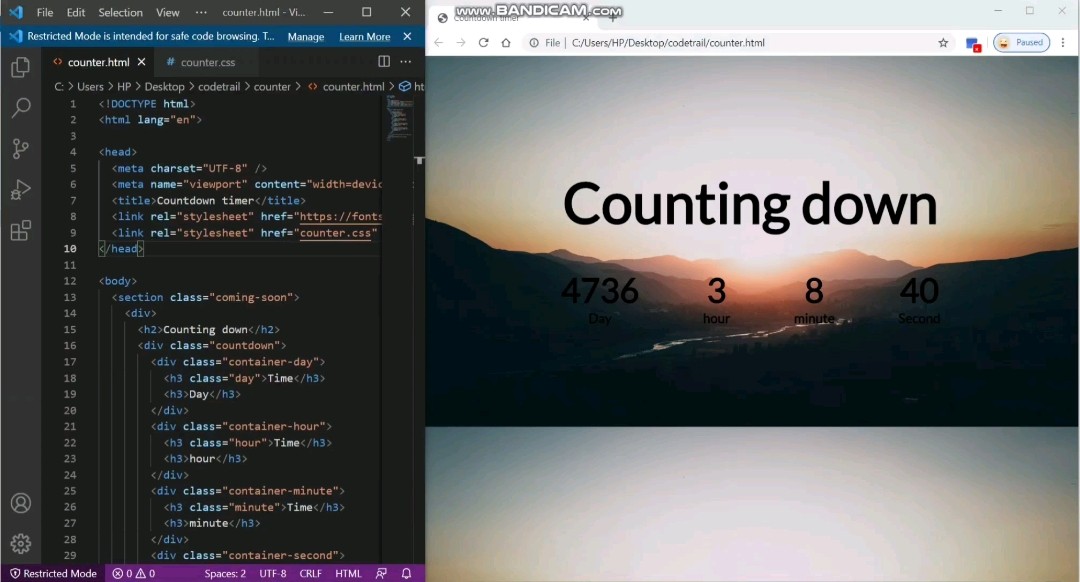 Sharmila Palanivel on LinkedIn: #html #css #countdown #vscode Sharmila Palanivel on LinkedIn: #html #css #countdown #vscode