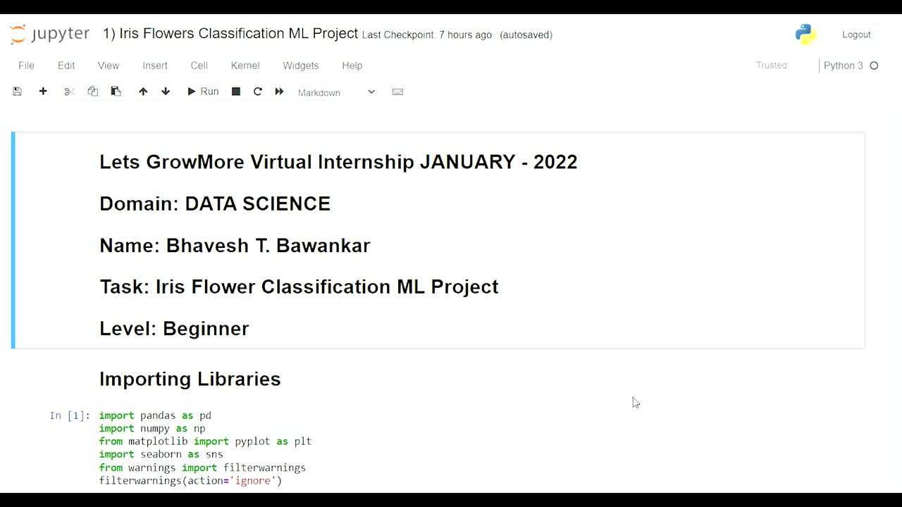 Bhavesh Bawankar on LinkedIn: #connections #task1 #intern #datascience ... Bhavesh Bawankar on LinkedIn: #connections #task1 #intern #datascience ...