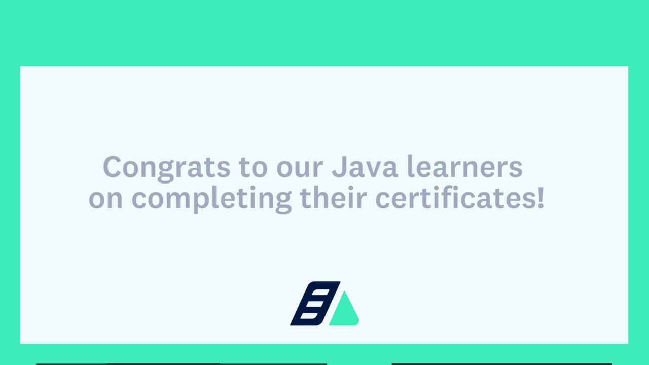 Ashley Peebles on LinkedIn: Congrats to our Java Learners Ashley Peebles on LinkedIn: Congrats to our Java Learners