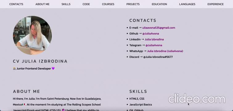 Julia Izbrodina on LinkedIn: #css #html #cv #project Julia Izbrodina on LinkedIn: #css #html #cv #project