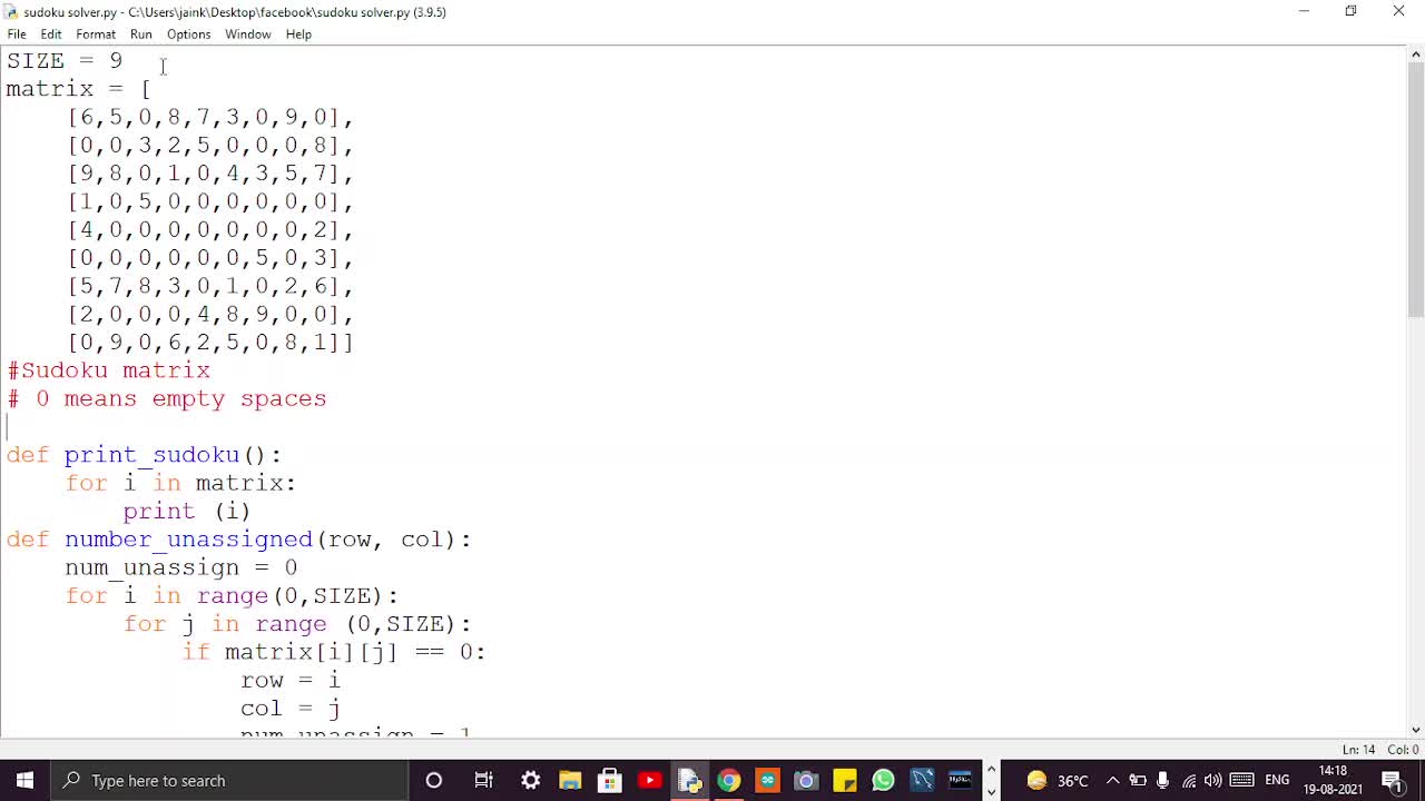 KRISHNA JAIN on LinkedIn: #python #python3 #sudoku KRISHNA JAIN on LinkedIn: #python #python3 #sudoku