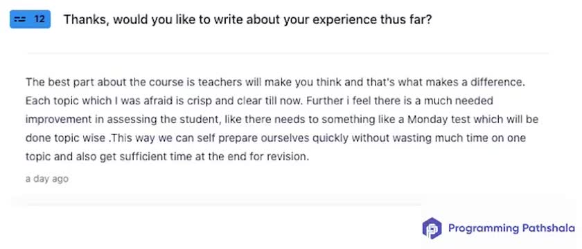 Programming Pathshala on LinkedIn: Experiences at Programming Pathshala Programming Pathshala on LinkedIn: Experiences at Programming Pathshala
