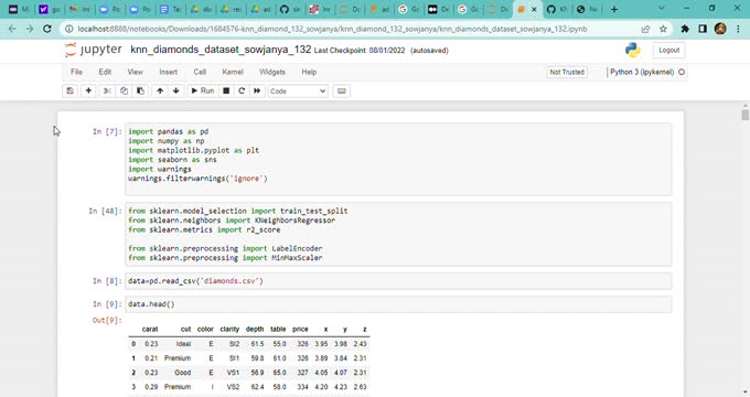 Sowjanya B on LinkedIn: #innomatics #python #knn Sowjanya B on LinkedIn: #innomatics #python #knn