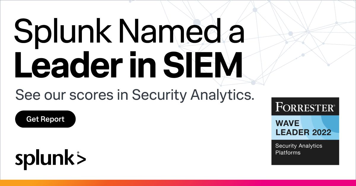 Joe Wolfe on LinkedIn: Splunk Named a Leader in The Forrester Wave ... Joe Wolfe on LinkedIn: Splunk Named a Leader in The Forrester Wave ...