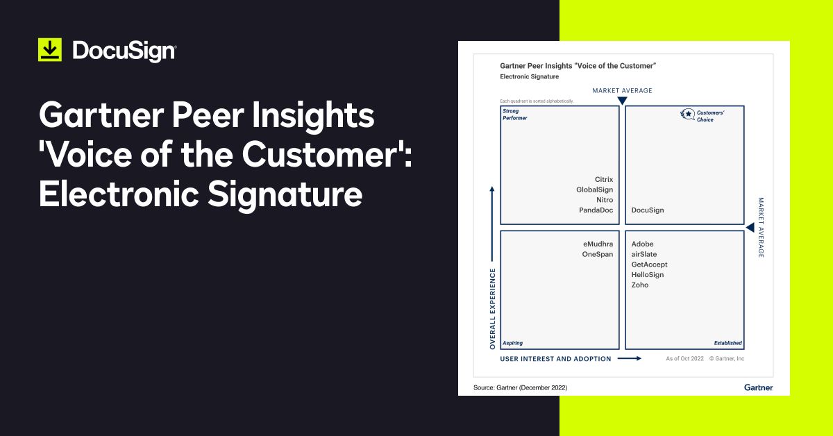 Trent Tornincasa, MBA on LinkedIn: DocuSign Named Customers’ Choice in ... Trent Tornincasa, MBA on LinkedIn: DocuSign Named Customers’ Choice in ...