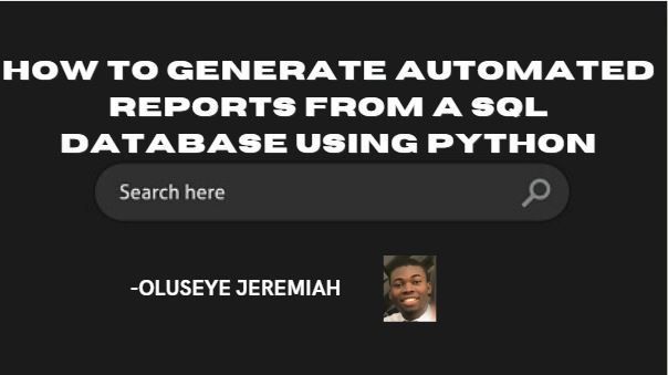 freeCodeCamp on LinkedIn: How to Generate Automated Reports from a SQL ... freeCodeCamp on LinkedIn: How to Generate Automated Reports from a SQL ...
