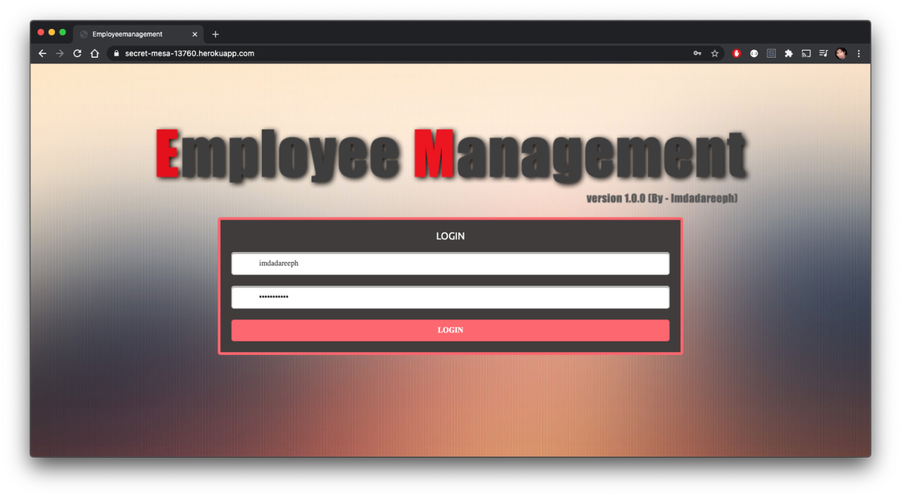 Sample Employee management system- JSF Primefaces Spring hibernate JPA Sample Employee management system- JSF Primefaces Spring hibernate JPA