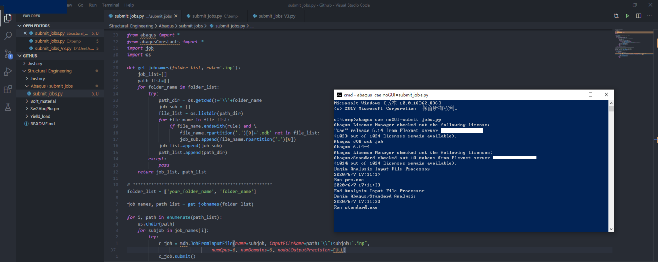 Submit multiple Abaqus jobs with Python script Submit multiple Abaqus jobs with Python script