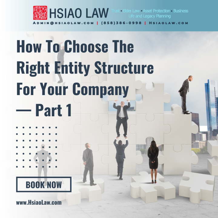 How To Choose The Right Entity Structure For Your Company—Part 1 How To Choose The Right Entity Structure For Your Company—Part 1