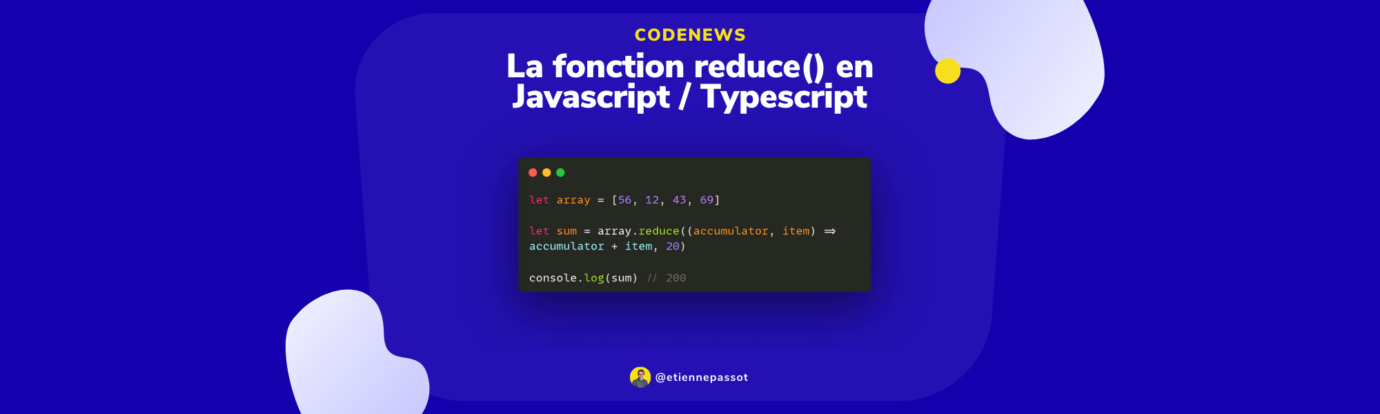 La fonction reduce() en Javascript / Typescript La fonction reduce() en Javascript / Typescript