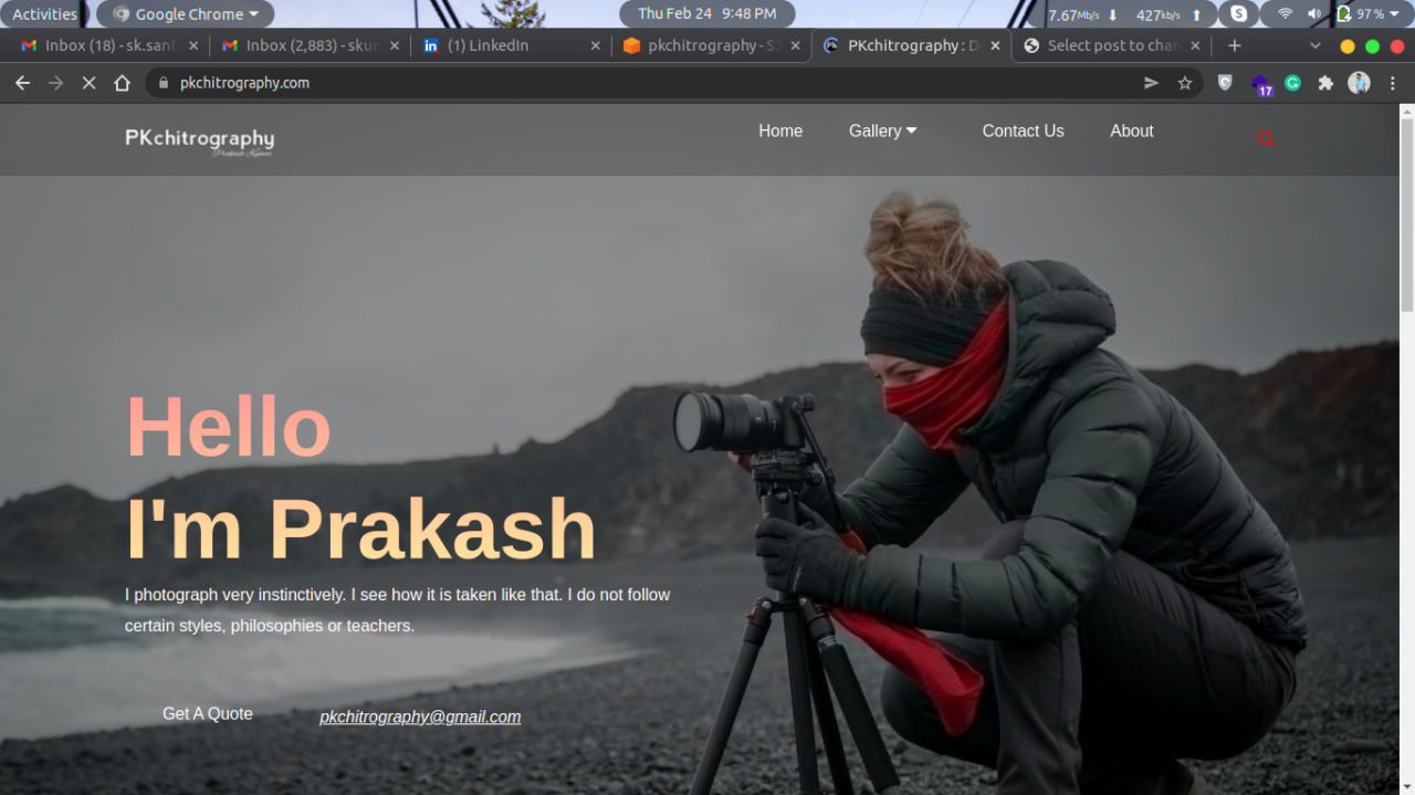 Photography WebApp using Python, Django, SQL, and Javascript. Photography WebApp using Python, Django, SQL, and Javascript.