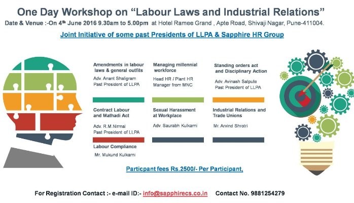 Labour Laws & Industrial Relations Workshop Conducted on 4th June 2016 Labour Laws & Industrial Relations Workshop Conducted on 4th June 2016