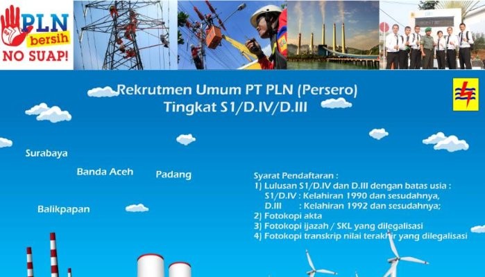 (CLOSE) Rekrutmen Umum PT PLN (Persero) Tingkat Strata 1 (S1), Diploma ... (CLOSE) Rekrutmen Umum PT PLN (Persero) Tingkat Strata 1 (S1), Diploma ...